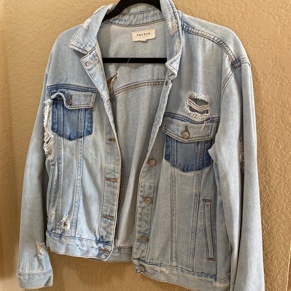 PacSun | Jackets & Coats | Ripped Denim Jacket | Poshmark